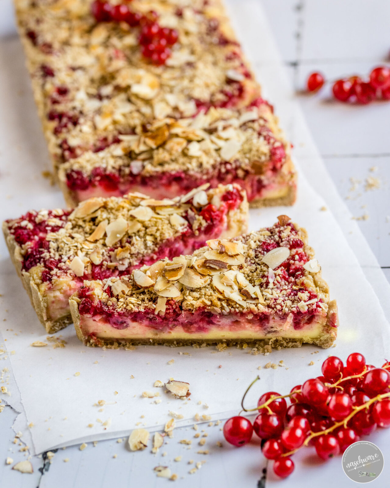 Johannisbeer Tarte mit Streuseln - Rezept - naschware.de